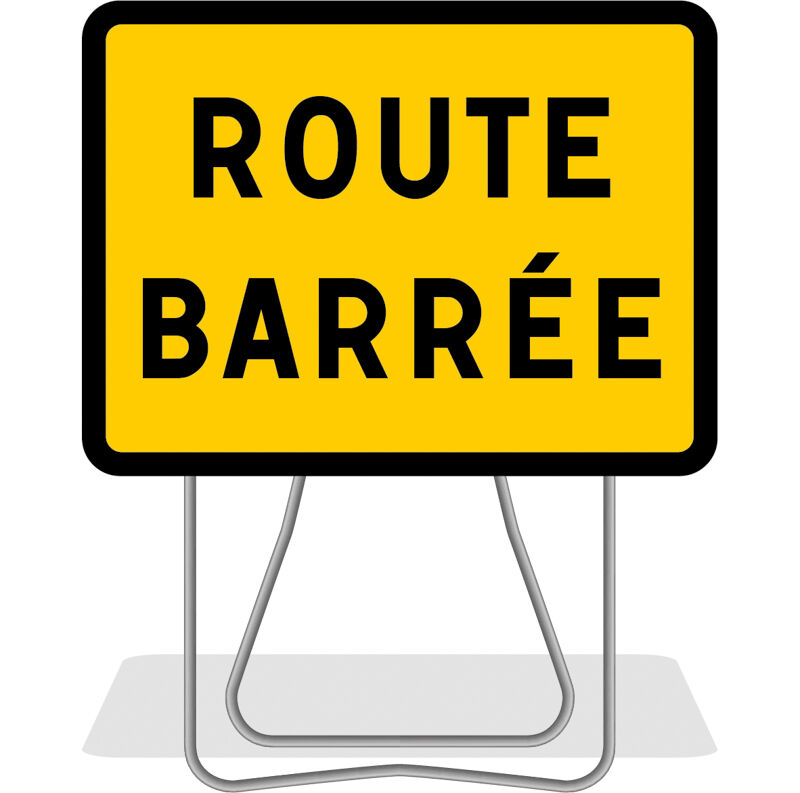 PANNEAU DE SIGNALISATION KC1 'ROUTE BARRÉE' 800X600MM T1 NA...