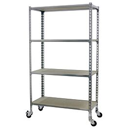 Rayonnage mobile bois-métal léger sans vis 1575x1000x300 - 4 niveaux Bois - SIMON RACK ...