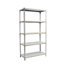 Rayonnage métallique léger sans vis 1800x900x300 - 5 niveaux Blanc - SIMON RACK - 8435104973813