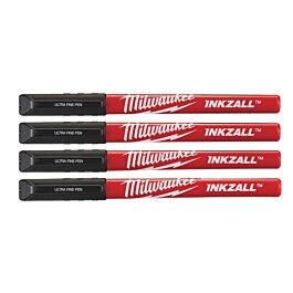 Set 4 Stylos pointe ultra fine noirs MILWAUKEE ACCESSOIRES