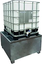 BAC DE RETENTION 1000L ACIER GALVA P/ 1 CUBITAINER 1000L -08...